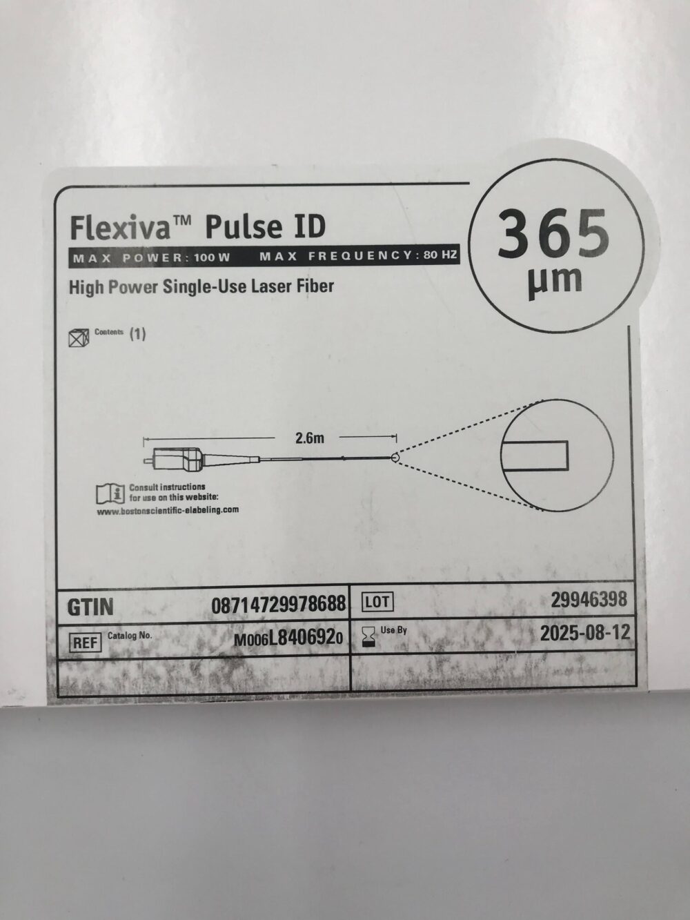 BOSTON SCIENTIFIC L840692 Flexiva Pulse ID Max Power 100W Max Frequency 80HZ High Power Single ...