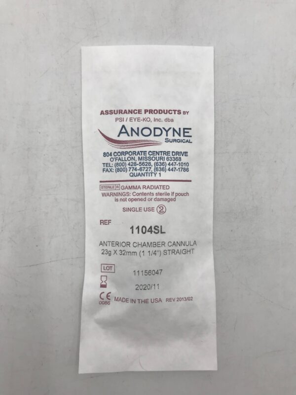 Anodyne Surgical 1104SL Anterior Chamber Cannula 23ga x 32mm (1-1/4 ...
