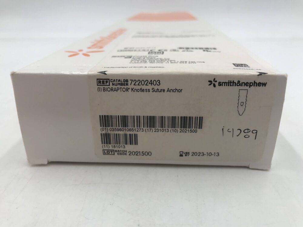 Smith&Nephew 72202403 Bioraptor Knotless Suture Anchor (X) - GB TECH USA