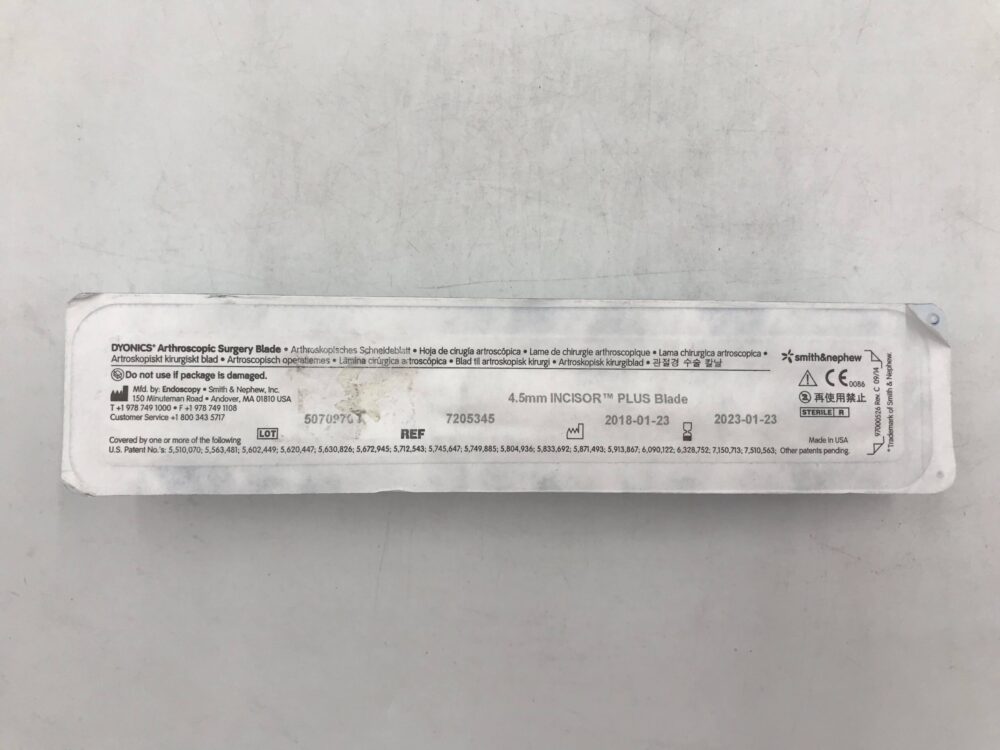 Smith&Nephew 7205345 Dyonics Arthroscopic Surgery Blade 4.5mm Incisor ...