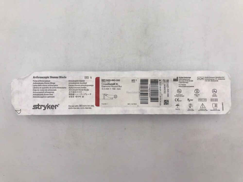 Stryker 0485-840-000 CrossBlade XL Diamond Round Bur 4.0mm x 180mm (X ...