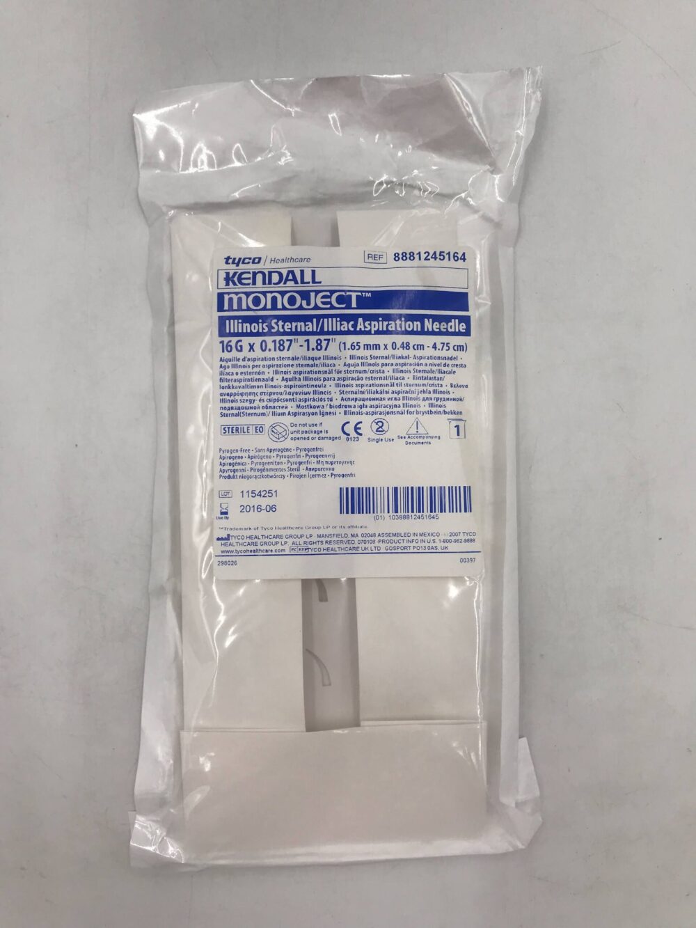 Tyco 8881245164 Kendall Monoject Illinois Sternal / Illiac Aspiration ...
