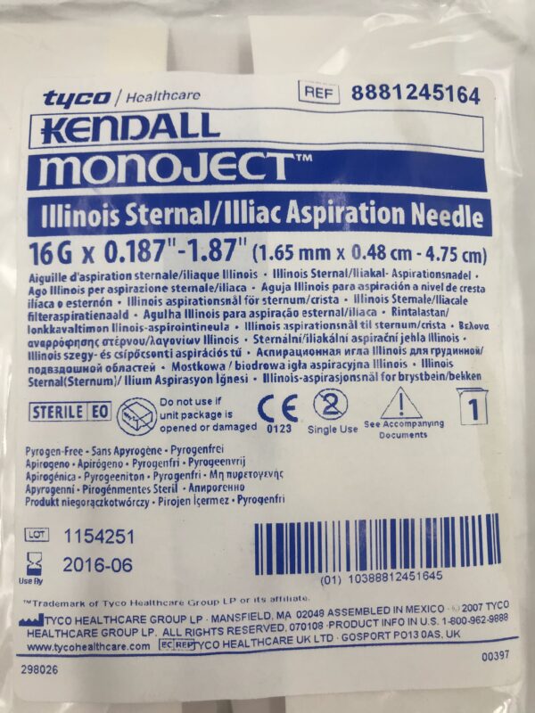 Tyco 8881245164 Kendall Monoject Illinois Sternal / Illiac Aspiration ...