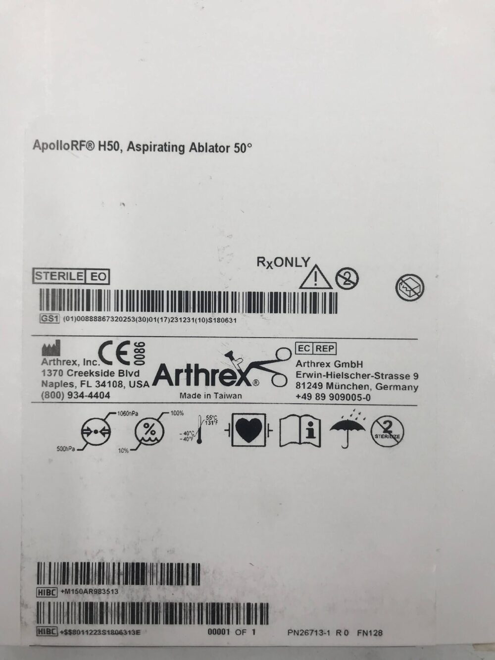 Arthrex AR-9835 ApolloRF H50 Aspirating Ablator 50° (X) - GB TECH USA