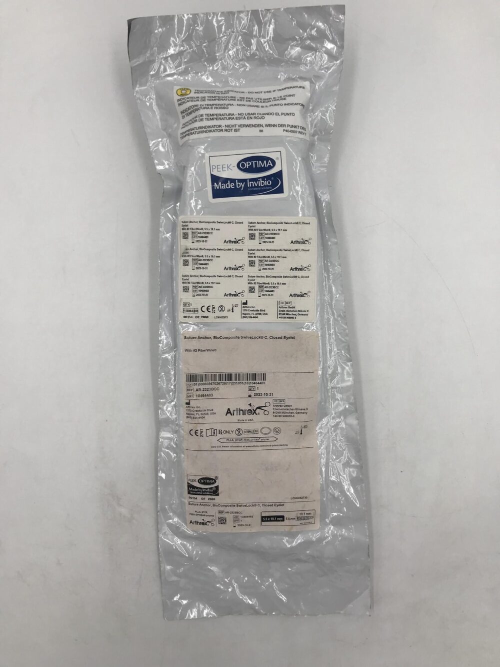 Arthrex AR-2323BCC Suture Anchor BioComposite SwiveLock C Closed Eyelet ...