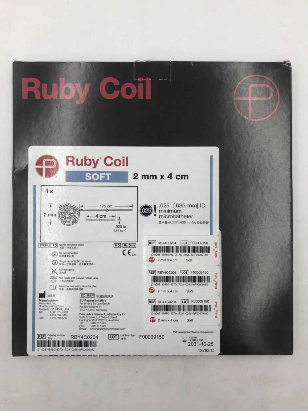 PENUMBRA RBY4C0204 Ruby Coil Soft Minimum Microcatheter 175cm - GB TECH USA