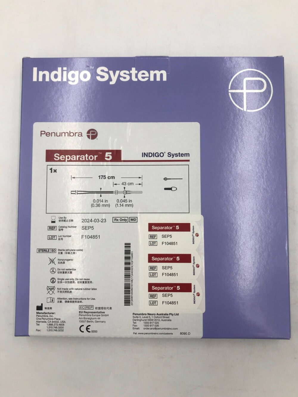 PENUMBRA SEP5 Indigo System Separator5, 175cm (X) - GB TECH USA