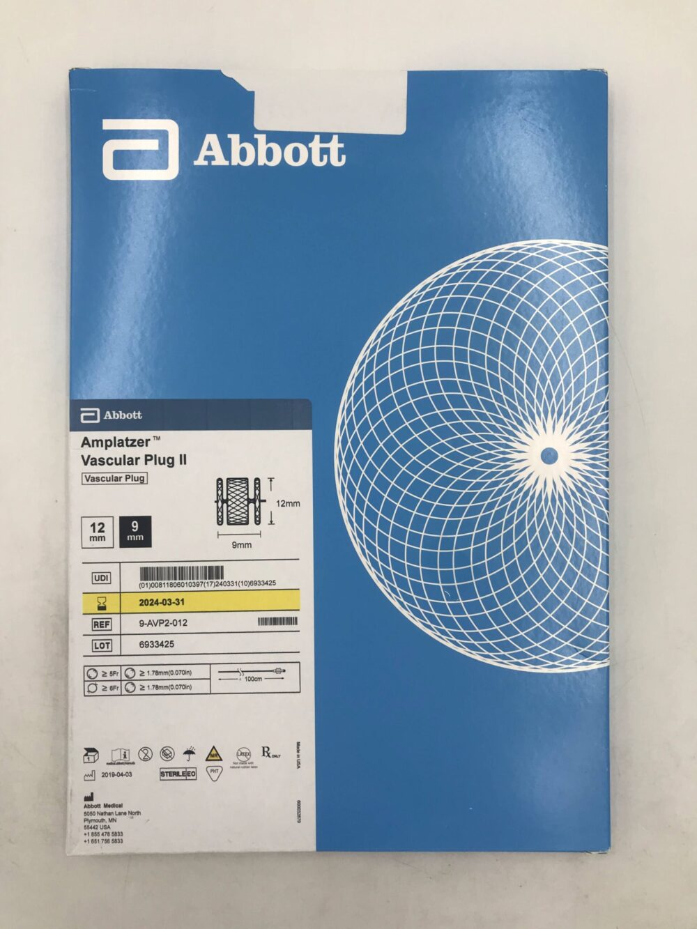 ABBOTT 9-AVP2-012 Amplatzer Vascular Plug II 12mm x 9mm(X) - GB TECH USA