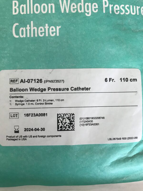 ARROW AI-07126 Balloon Wedge Pressure Catheter 6F x 110cm (X) – GB TECH USA