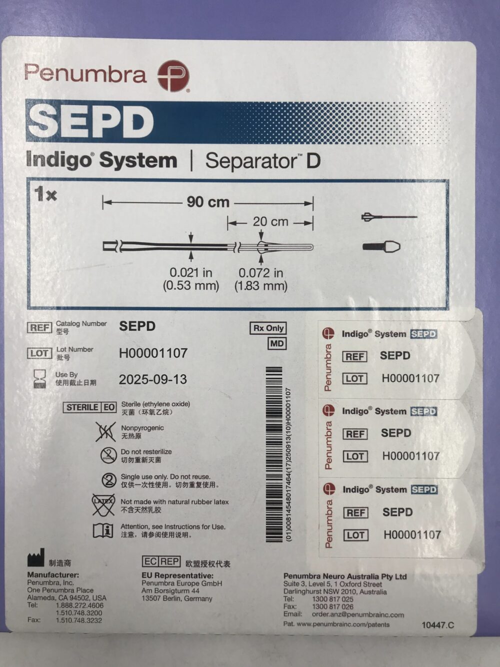 Penumbra SEPD Indigo System Separator D 90cm - GB TECH USA