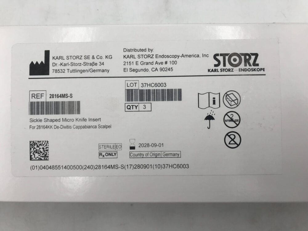 Karl Storz 28164MS-S Sickle Shaped Micro Knife Insert (3/Box) - GB TECH USA