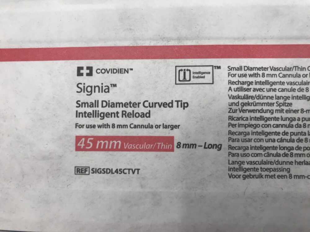 COVIDIEN SIGSDL45CTVT Signia Small Diameter Curved Tip Intelligent ...