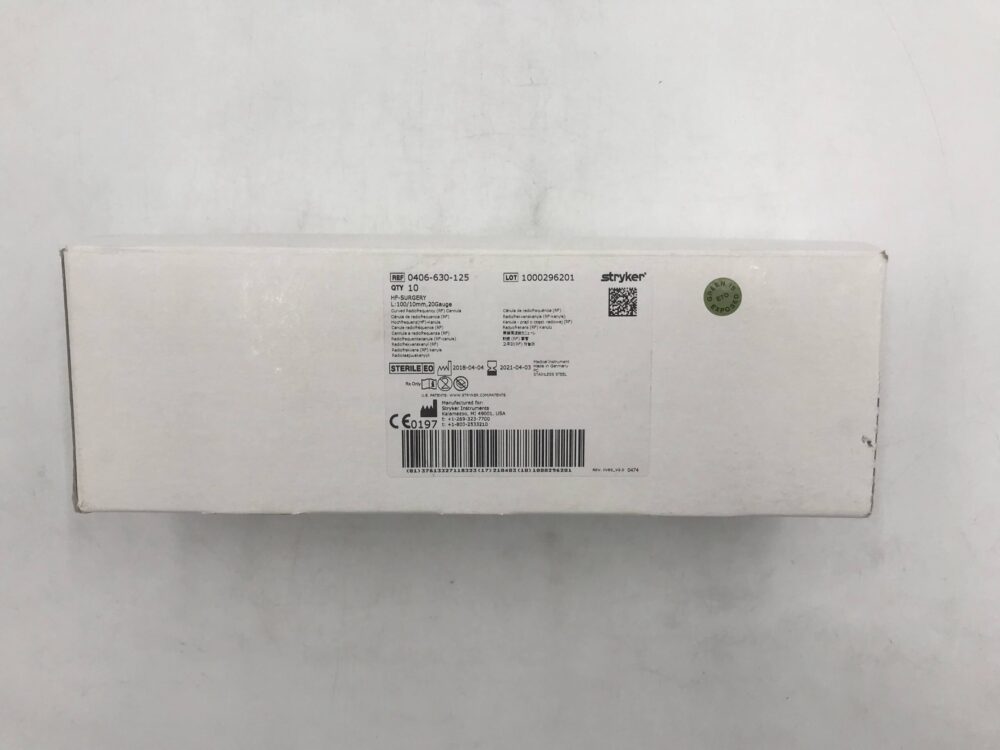 Stryker 0406-630-125 Curved Radiofrequency (RF) Cannula HF-Surgery L ...