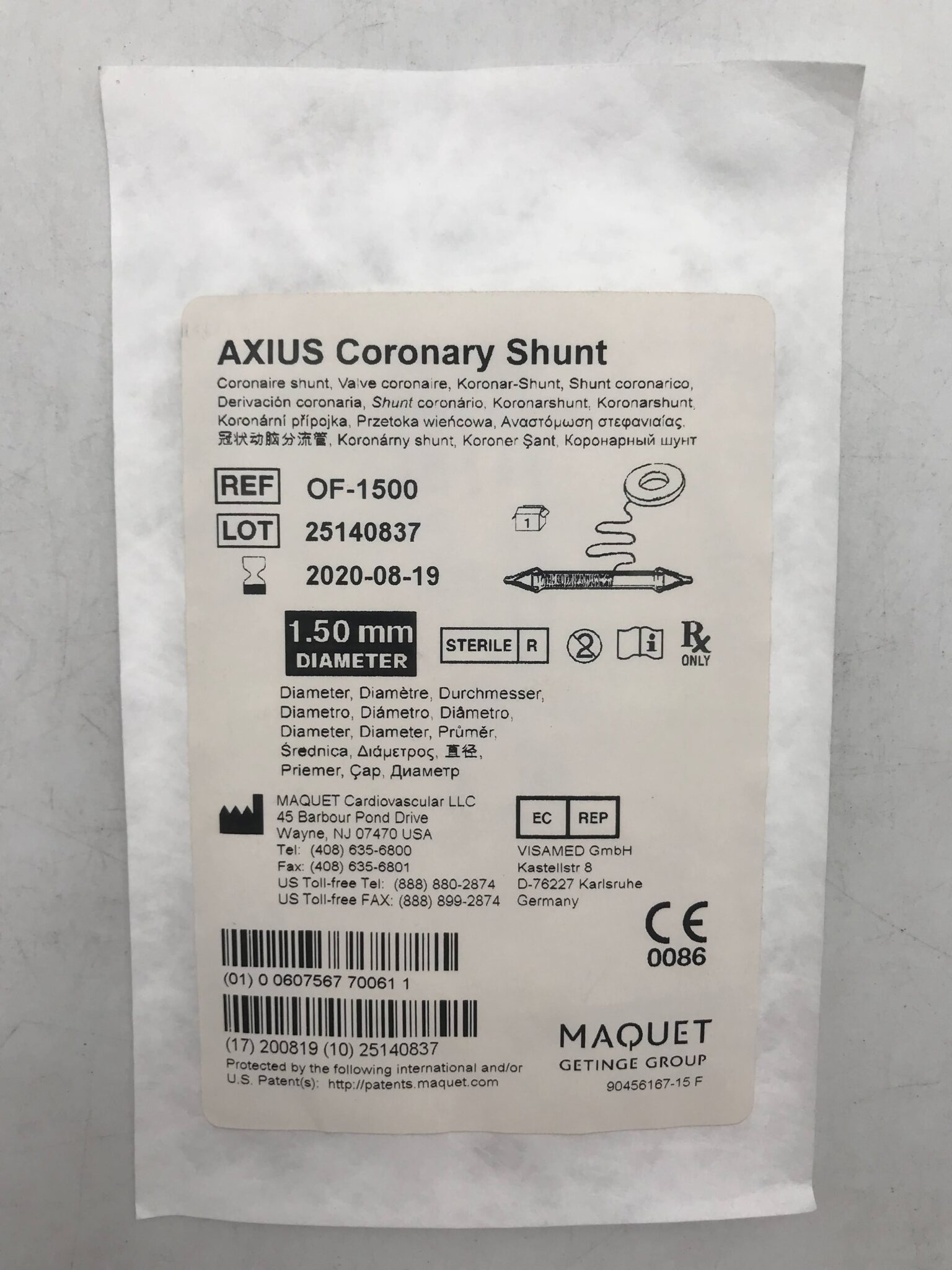 Maquet OF-1500 Axius Coronary Shunt 1.50mm Diameter (X) – GB TECH USA