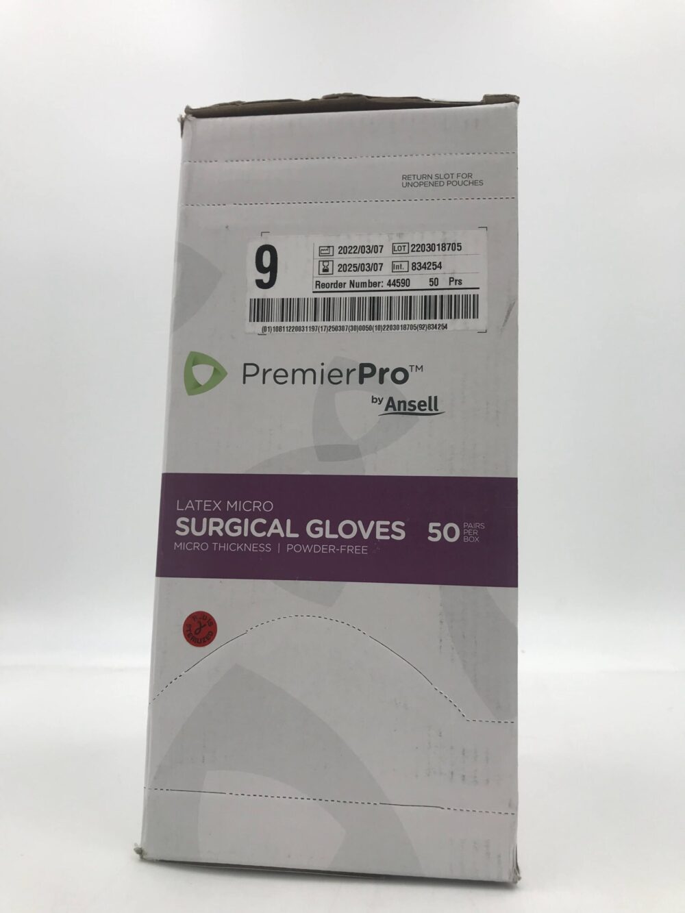 Ansell 44590 Premier Pro Latex Micro Surgical Gloves Size 9 (50Pairs ...