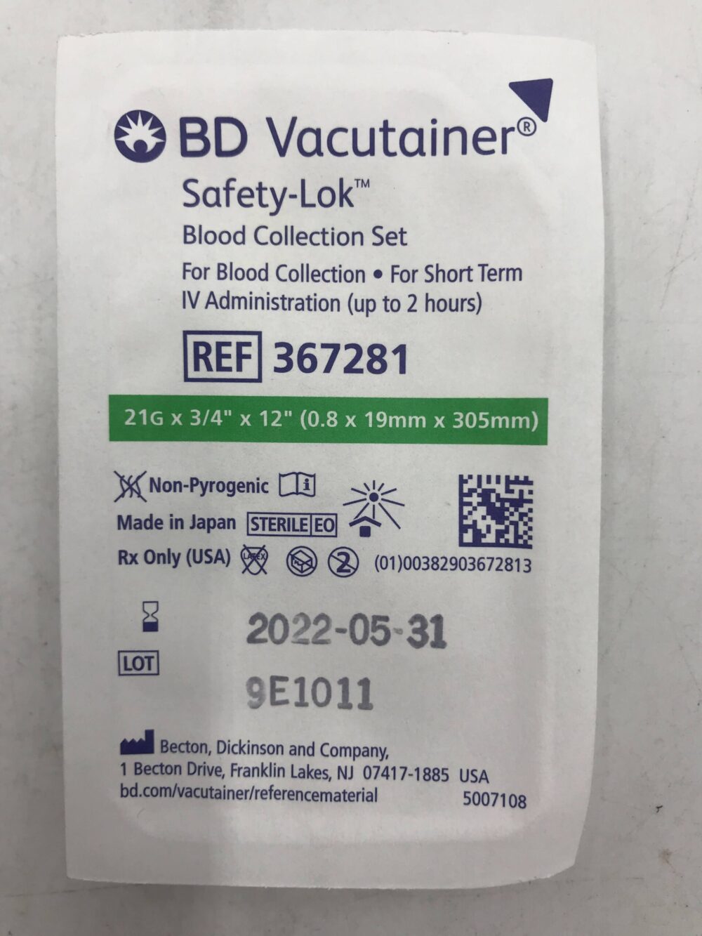 BD 367281 Vacutainer Safety-Lok Blood Collection Set (X) - GB TECH USA