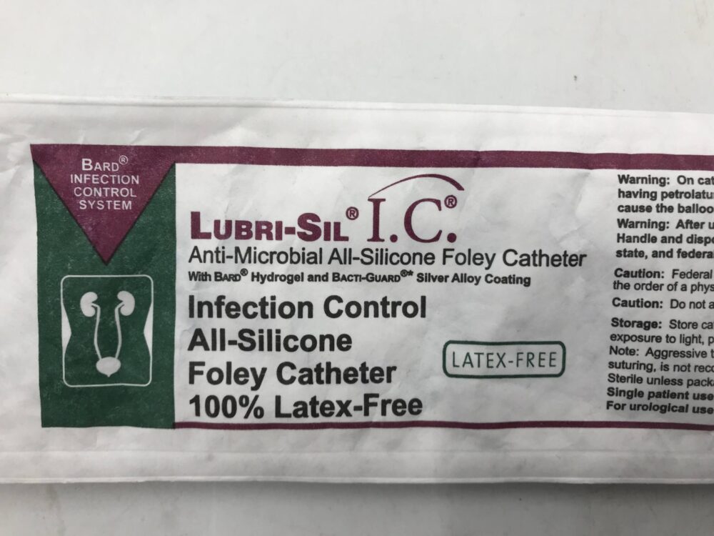 Bard 1758SI18 Lubri-Sil I.C. Anti-Microbial All-Silicone Foley Catheter ...