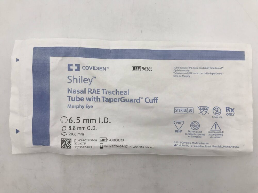 Covidien 96365 Shiley Nasal RAE Tracheal Tube with TaperGuard Cuff ...