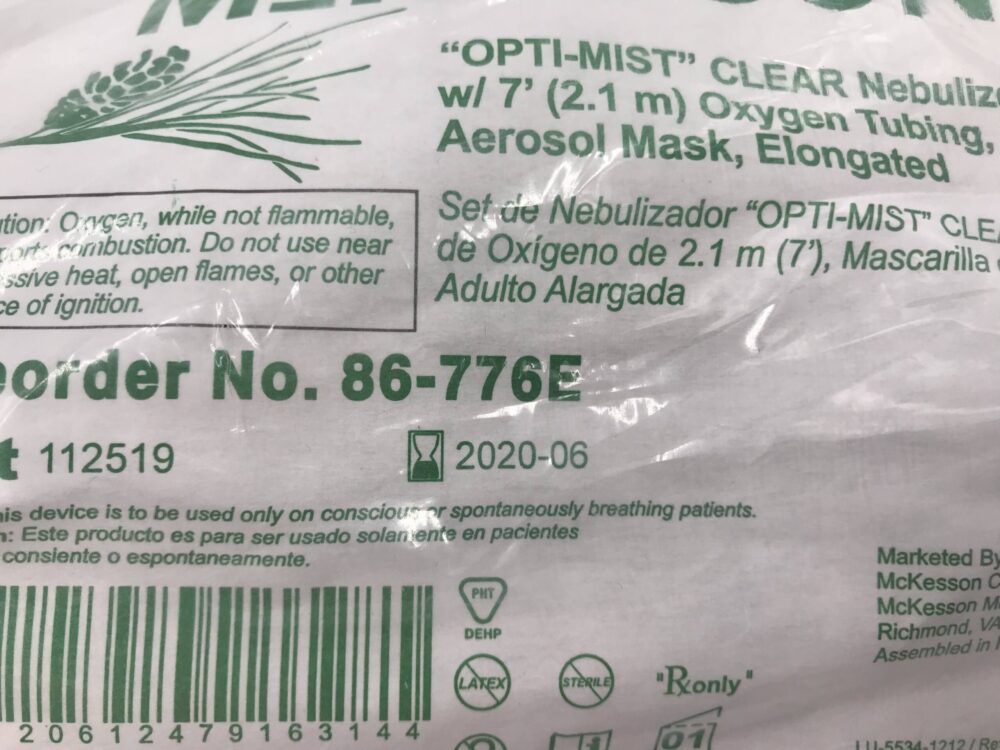 McKesson 86-776E Opti-Mist Clear Nebulizer Kit 7' Oxygen Tubing Adult ...
