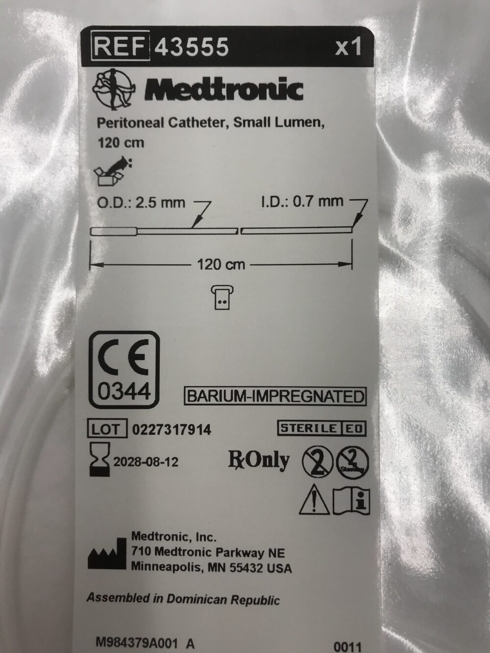 Medtronic 43555 Peritoneal Catheter Small Lumen 120cm - GB TECH USA