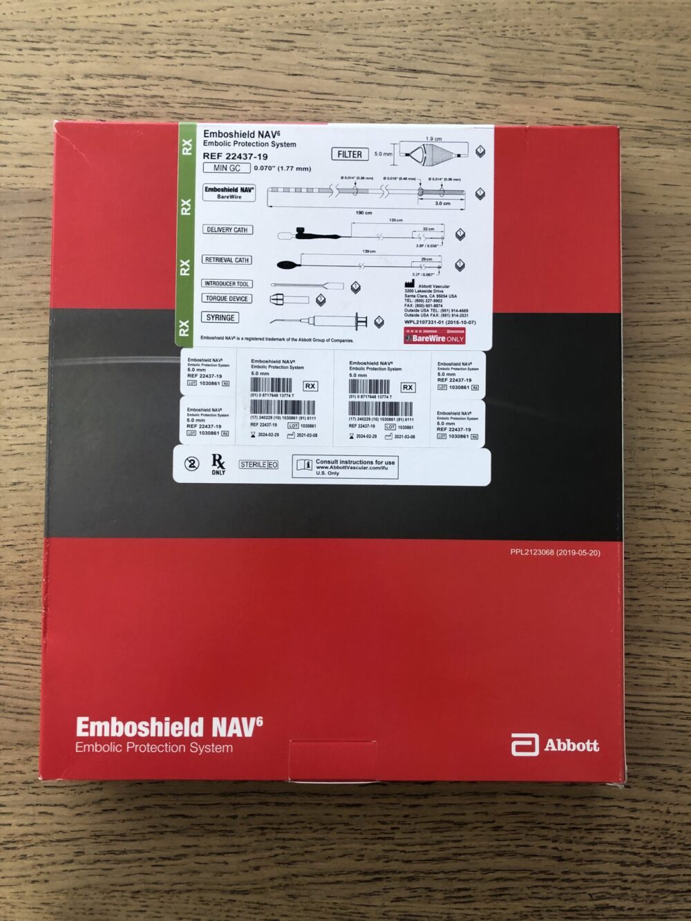 ABBOTT 22437-19 Emboshield NAV6 Embolic Protection System 2.5-4.8mm(X ...