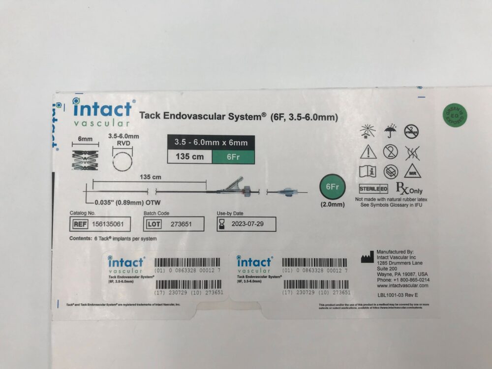 INTACT VASCULAR 156135061 Tack Endovascular System 6F, 3.5-6mm(X) - GB TECH USA