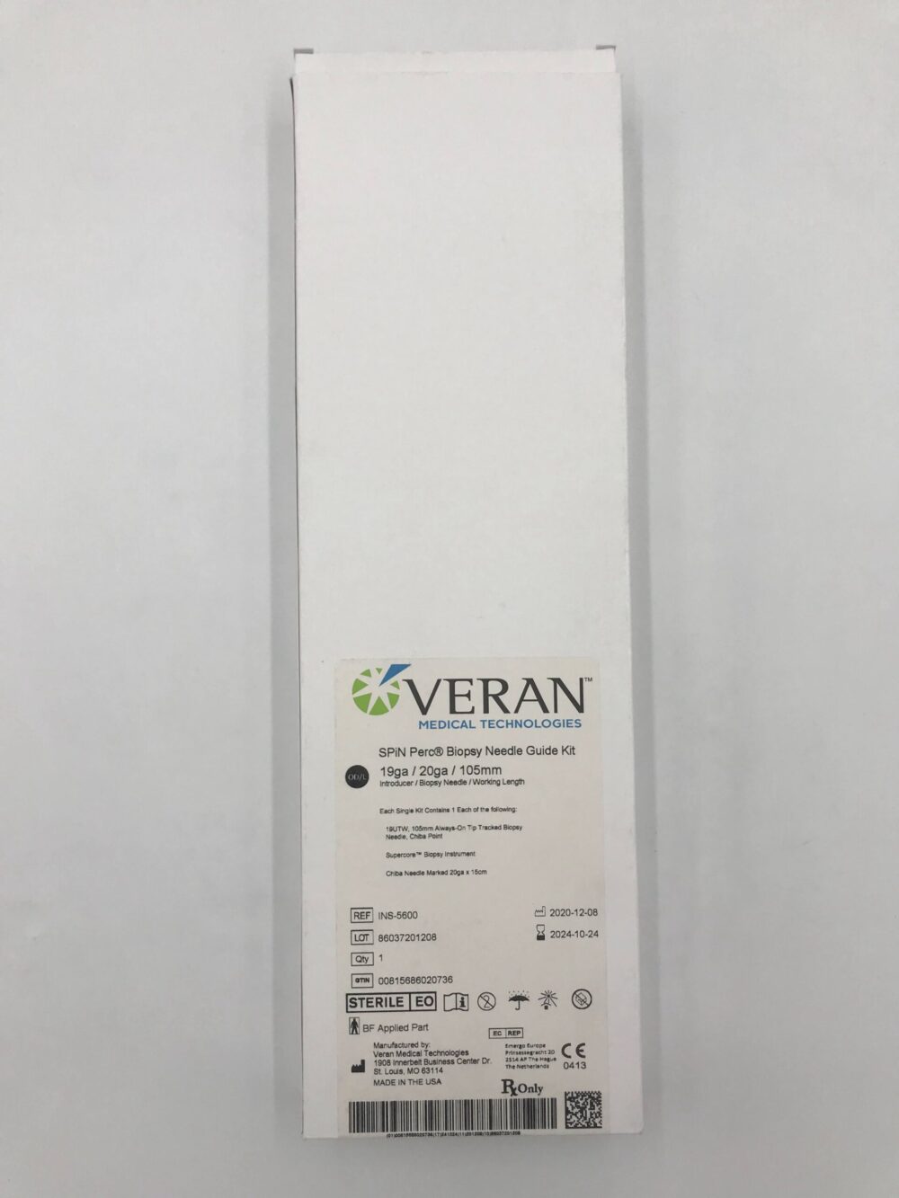 VERAN MEDICAL INS-5600 Spin Perc Biopsy Needle Guide Kit 19Ga/20G/105mm ...