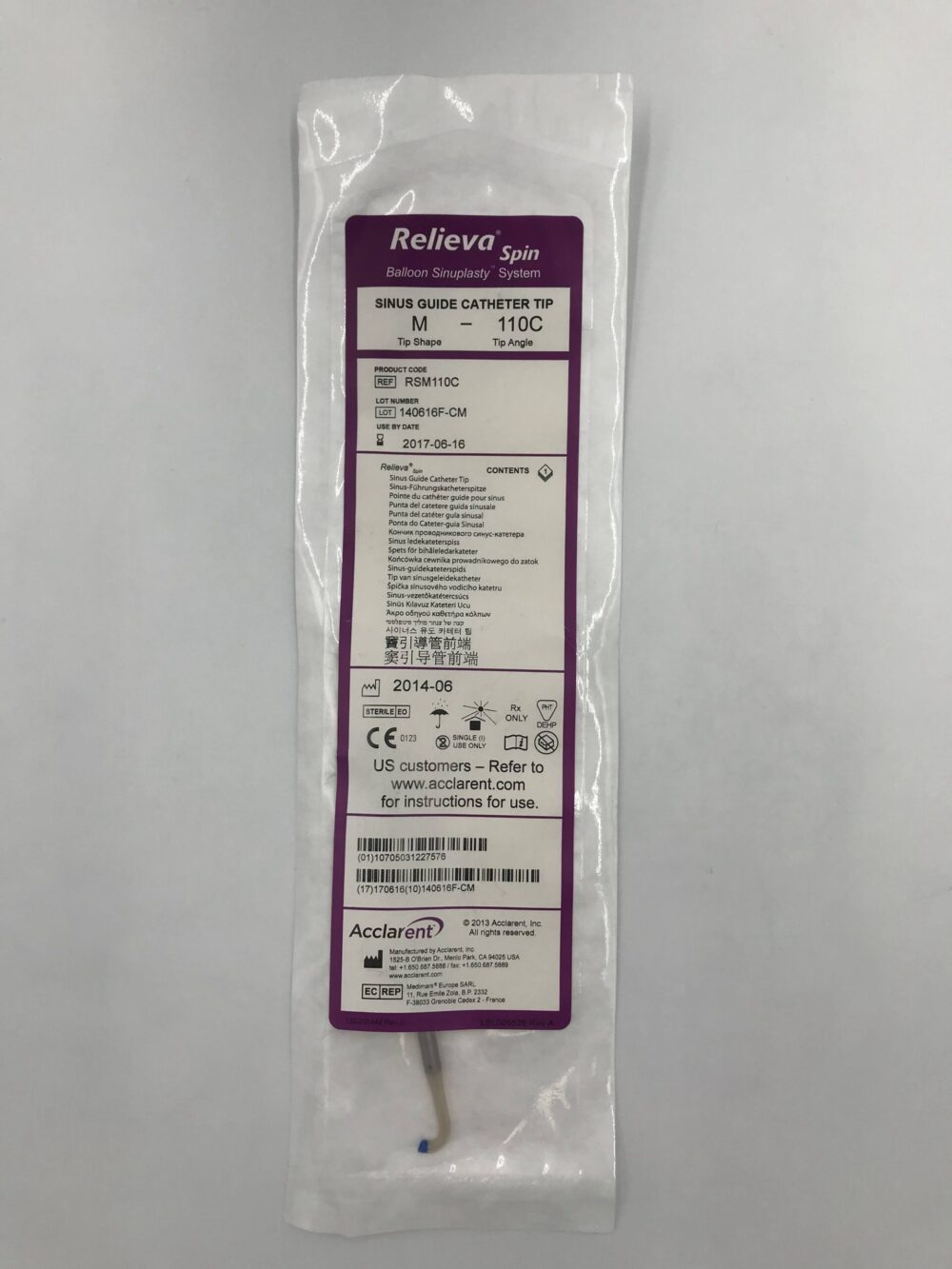 ACCLARENT RSM110C Relieva Spin Balloon Sinuplasty System, Sinus Guide ...