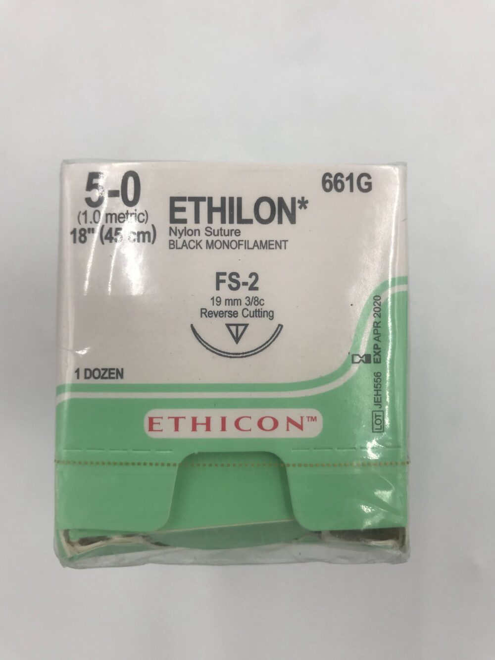 ETHICON 661G Ethilon Nylon Suture Black Monofilament 5-1, 18in (12/Box ...