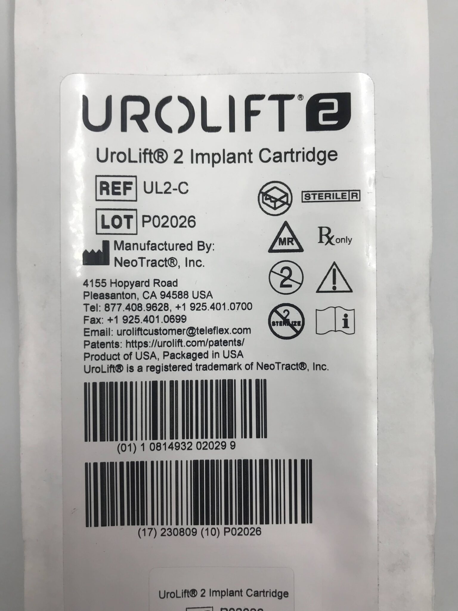 NeoTract UL2-C UroLift 2 Implant Cartridge (X) - GB TECH USA