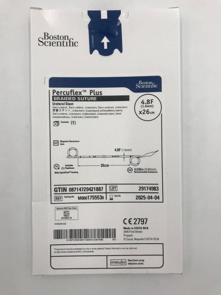 BOSTON SCIENTIFIC 175553 Percuflex Plus Braided Suture Ureteral Stent 4.8F x 26cm - GB TECH USA