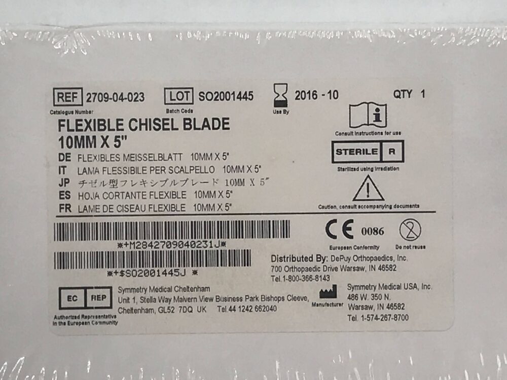 DePuy 2709-04-023 Flexible Chisel Blade 10mm x 5″ (X) - GB TECH USA