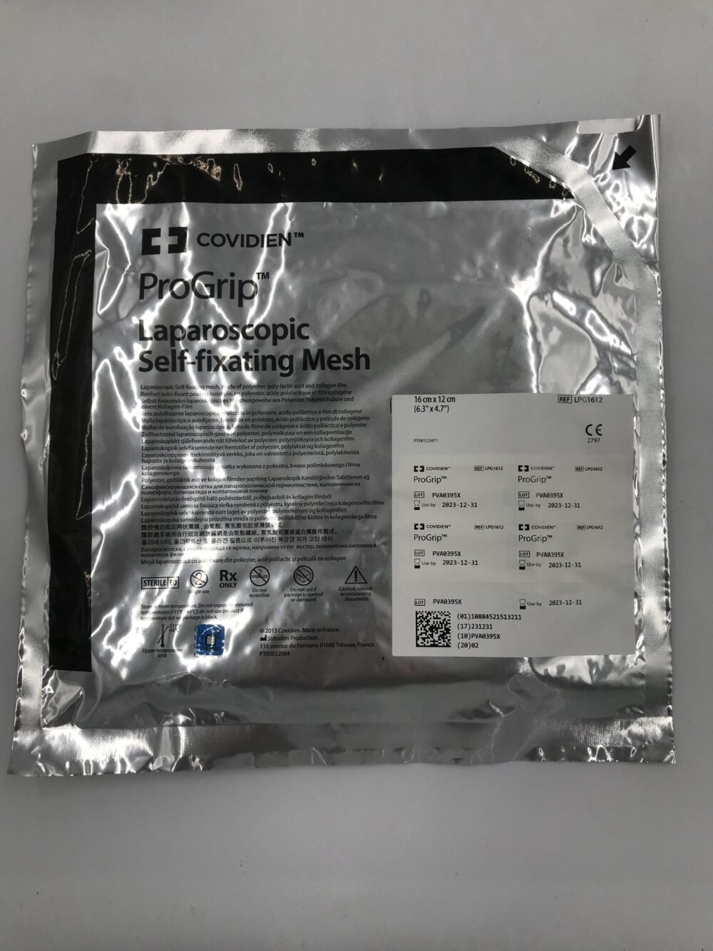 COVIDIEN LPG1612 ProGrip Laparoscopic Self-Fixating Mesh 16cm x 12cm (X ...
