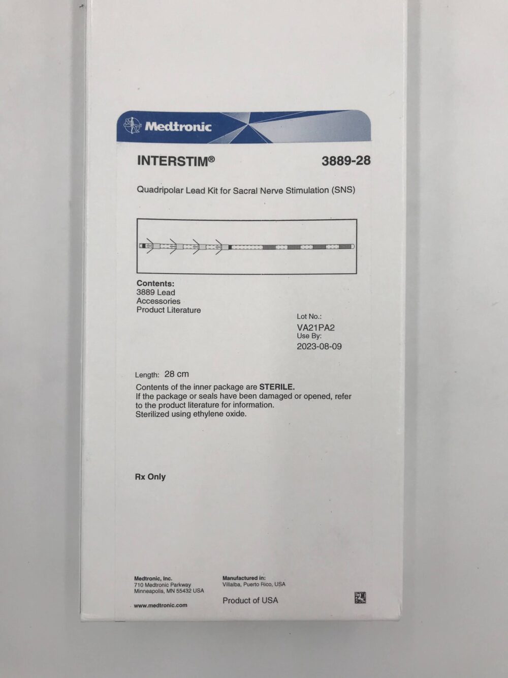 MEDTRONIC 3889-28 Interstim Quadripolar Lead Kit For Sacral Nerve ...