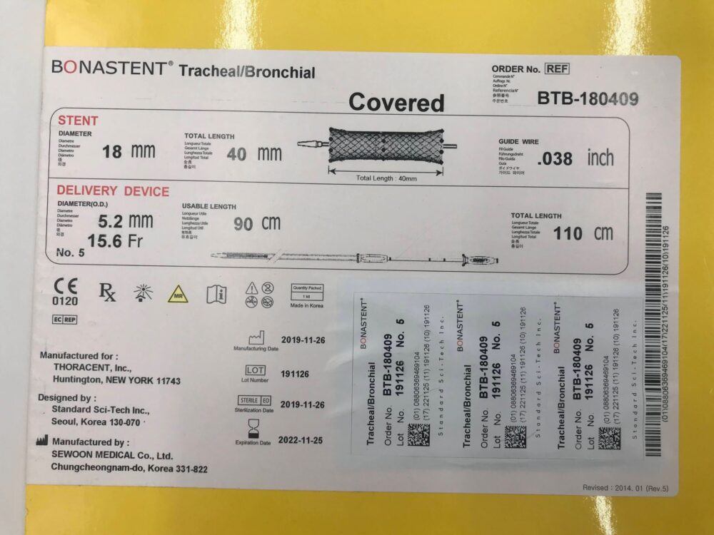 STANDARD SCI-TECH BTB-180409 Bonastent Tracheal / Bronchial Covered 15 ...