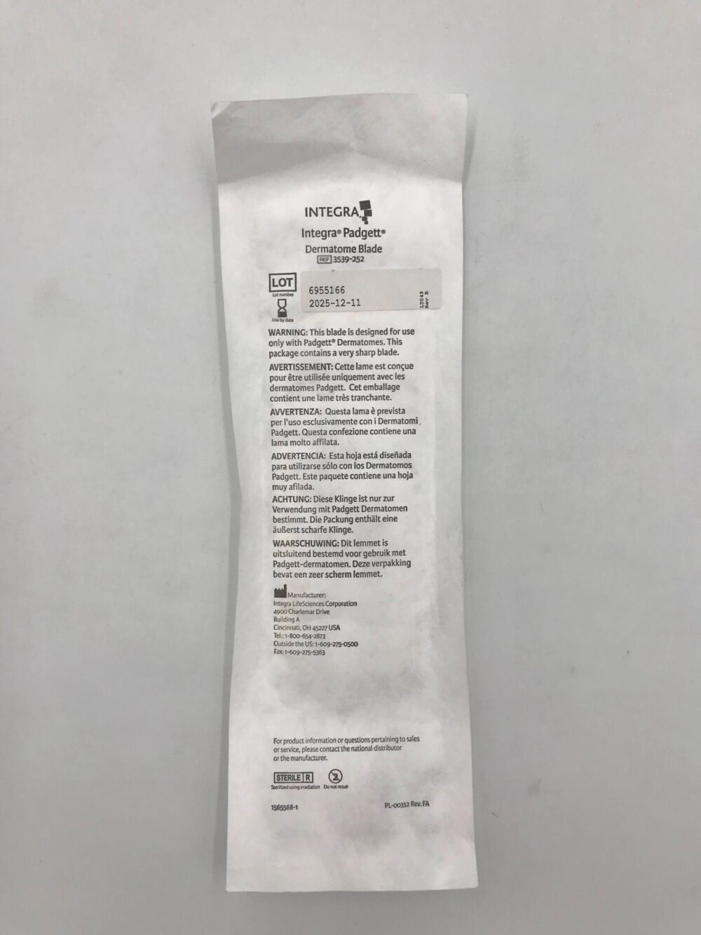 INTEGRA 3539-252 Padgett Dermatome Blade - GB TECH USA