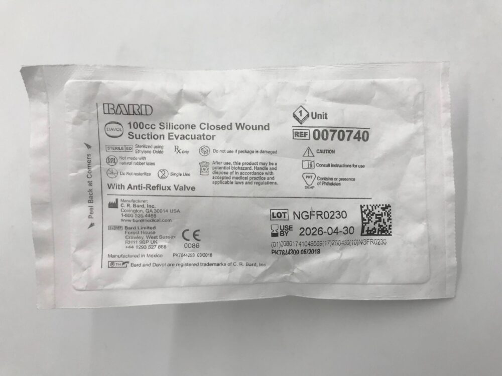 Silicone Closed Wound Suction Evacuator w/ Anti-Reflux Valve - GB TECH USA