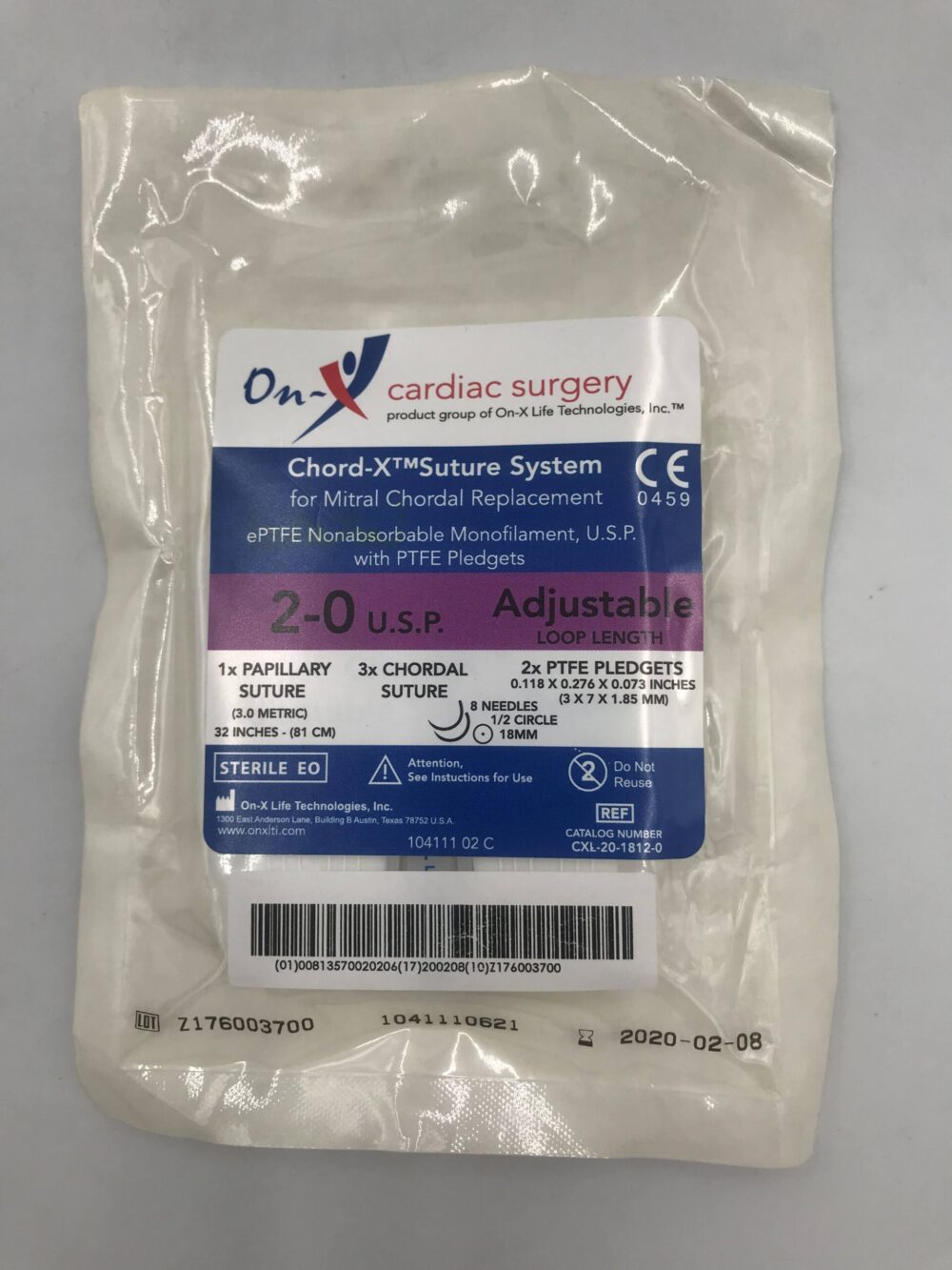 ON-X LIFE CXL-20-1812-0 Chord-X Suture System for Mitral Chordal ...