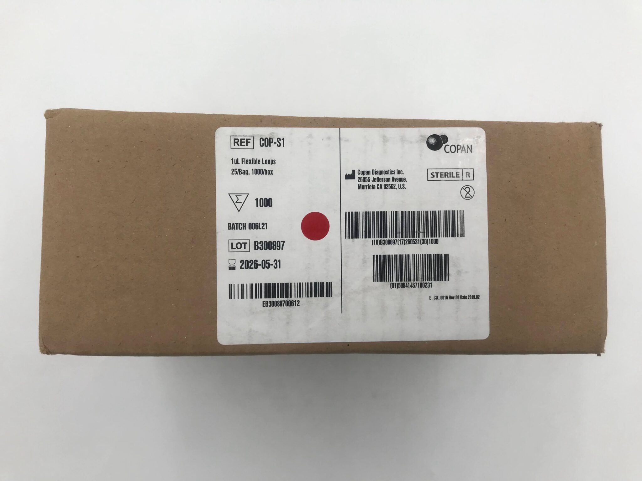 COPAN COP-S1 Flexible Loops 1uL (25/Bag, 1000/Case) - GB TECH USA