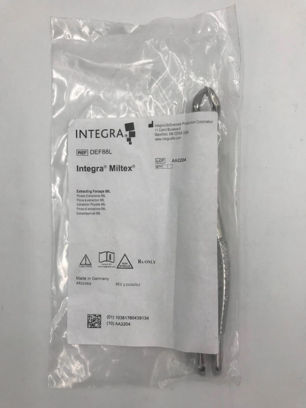 INTEGRA DEF88L Miltex Extracting Forceps, Upper Molar 88L - GB TECH USA