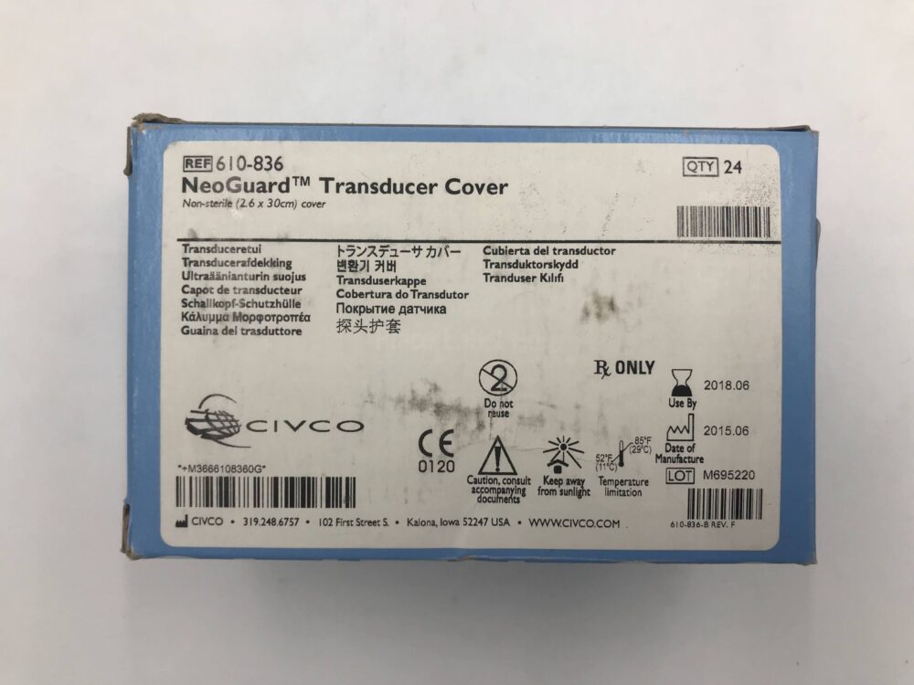 CIVCO 610-836 NeoGuard Transducer Cover 2.6 x 30cm (24/Box) (X) - GB ...
