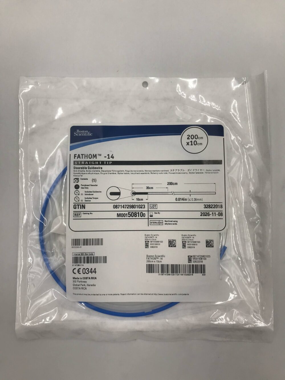 BOSTON SCIENTIFIC 50810 FATHOM -14 Straight Tip Steerable Guidewire ...
