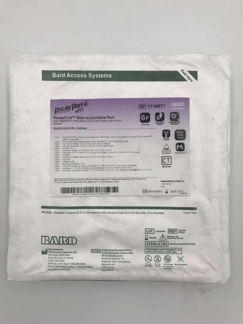 Implantable Port w/ Attachable Polyurethane Open-Ended Single-Lumen ...