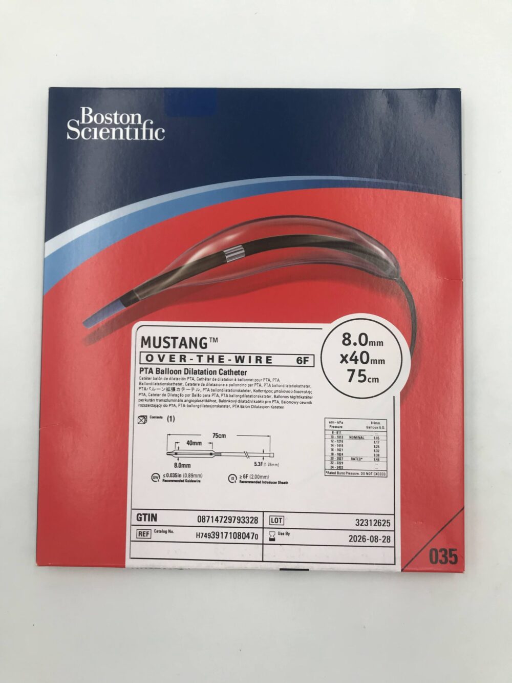 BOSTON SCIENTIFIC 3917108047 Mustang OTW PTA Balloon Dilatation ...