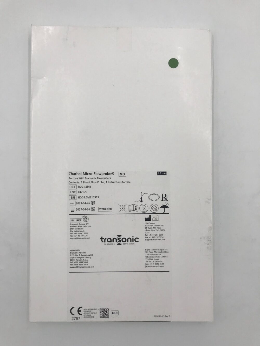 TRANSONIC HQG1.5MB Charbel Micro-Flowprobe MD 1.5mm - GB TECH USA