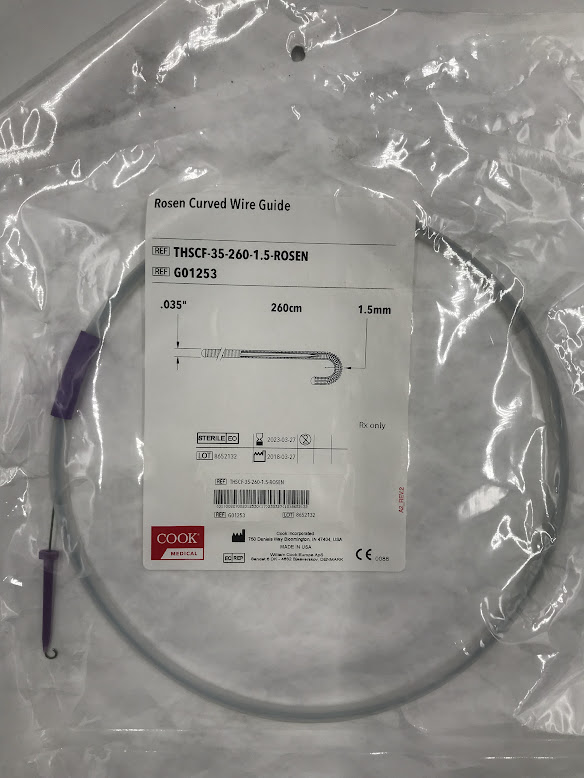 COOK G01253 Rosen Curved Wire Guide .035" x 260cm x 1.5mm (X) - GB TECH USA