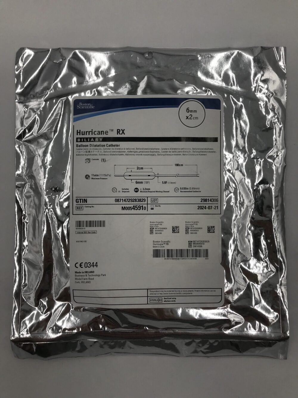 BOSTON SCIENTIFIC 4591 Hurricane RX Biliary Balloon Dilatation Catheter ...