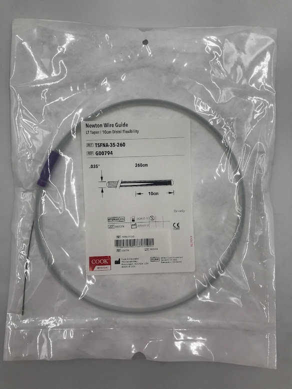 COOK G00794 Newton Wire Guide LT Taper/10cm Distal Flexibility .035" x ...
