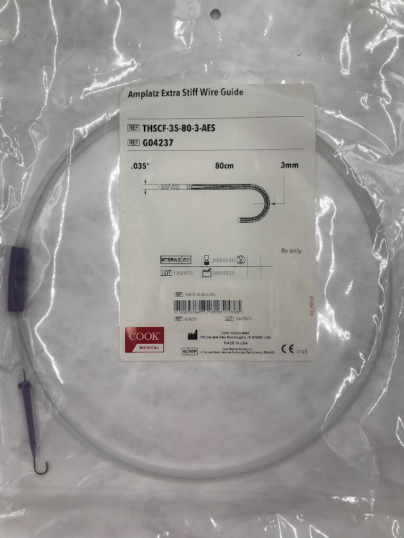 COOK G04237 Amplatz Extra Stiff Wire Guide .035" x 80cm x 3mm (X) - GB ...