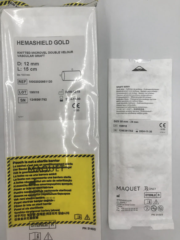 MAQUET M002020951120 Hemashield Gold Knitted Microvel Double Velour ...